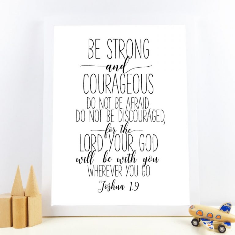 Bible Verse Joshua 1:9 Quotes Art Canvas Painting Picture Christian ...