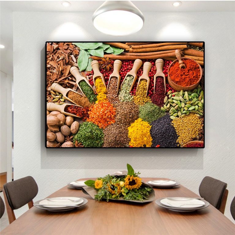 3 Panel Spoon Grains Spices Canvas Painting kitchen Room Decoration ...