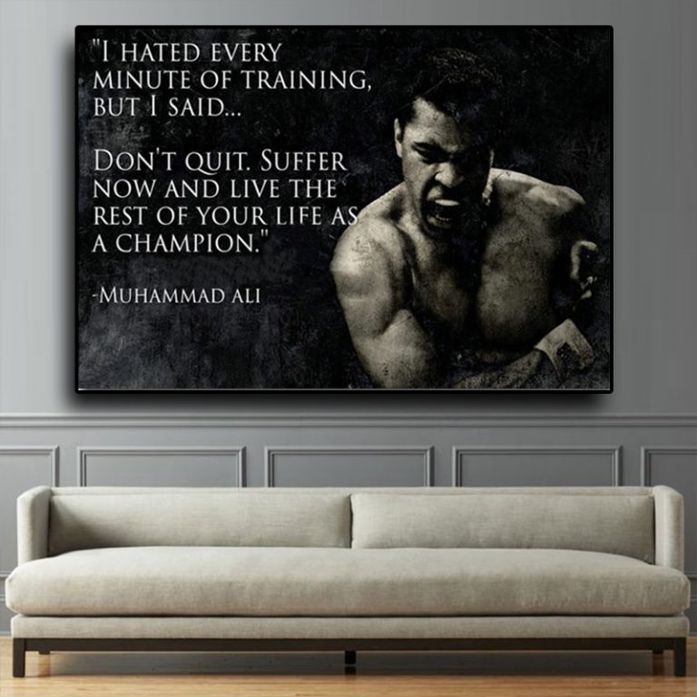 Poster Muhammad Ali Motivational Quote Wall Art Canvas Painting Nordic ...