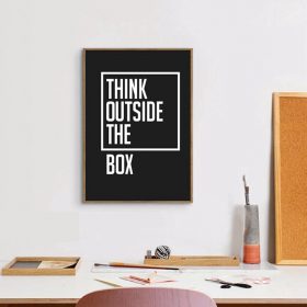 Think Quotes Typography Canvas Painting Black White Wall Art Print ...